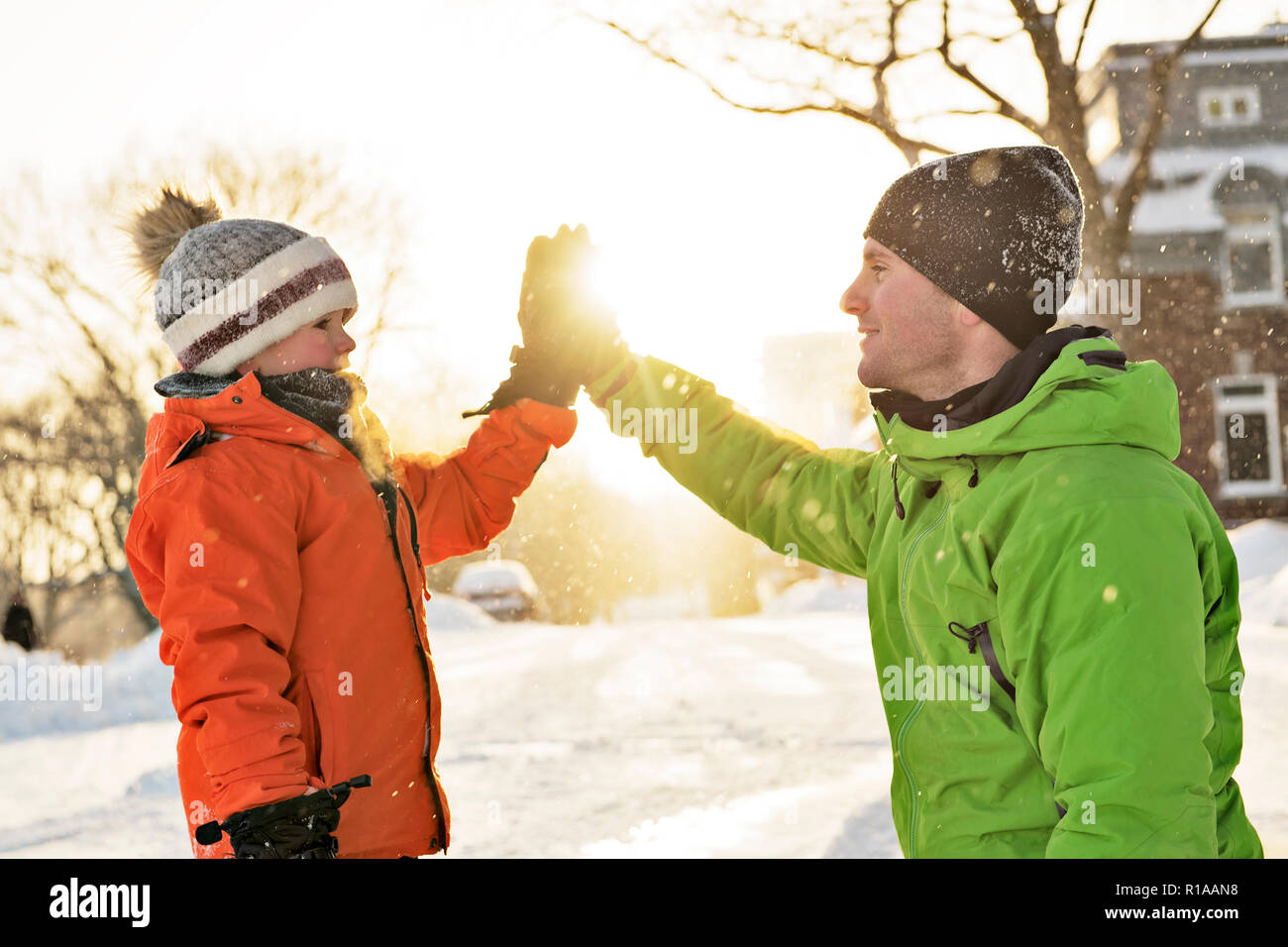 Boy high five portrait hi-res stock photography and images - Alamy