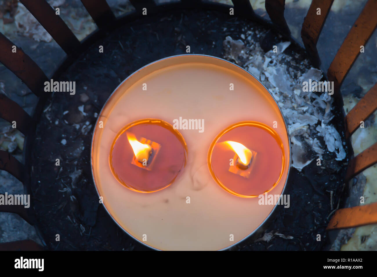 Candle light in the street Stock Photo - Alamy