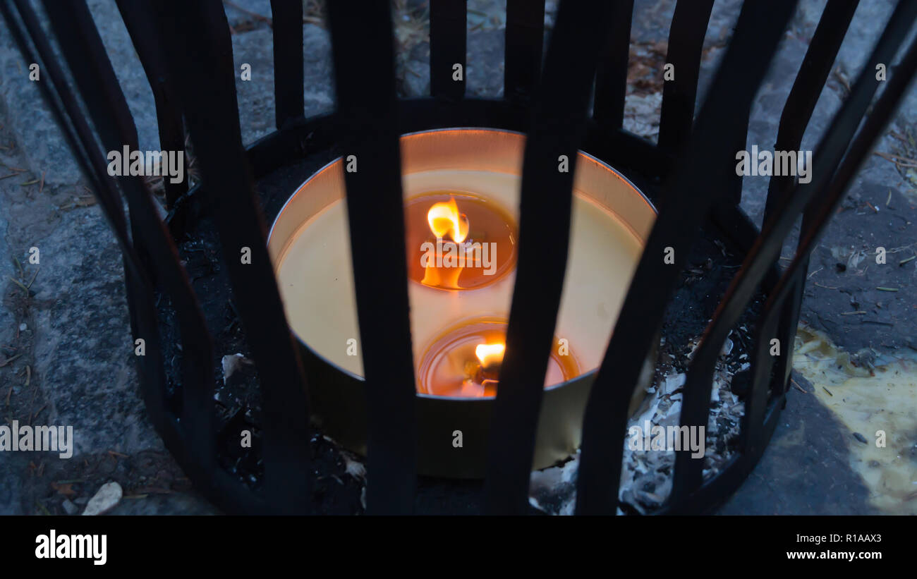Candle light in the street Stock Photo - Alamy
