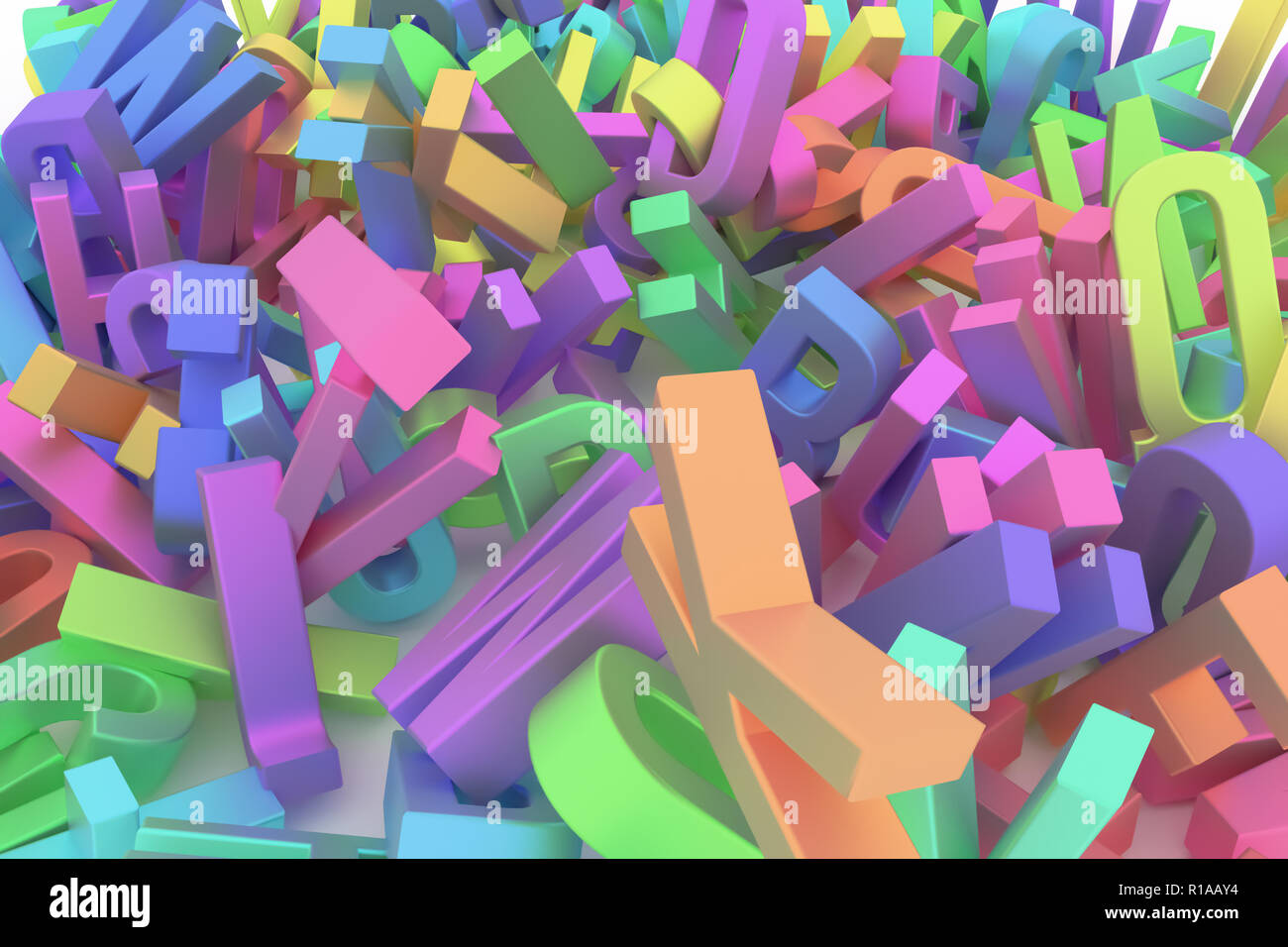 Decorative, illustrations CGI typography, letter of ABC, alphabet. Good for design texture ...