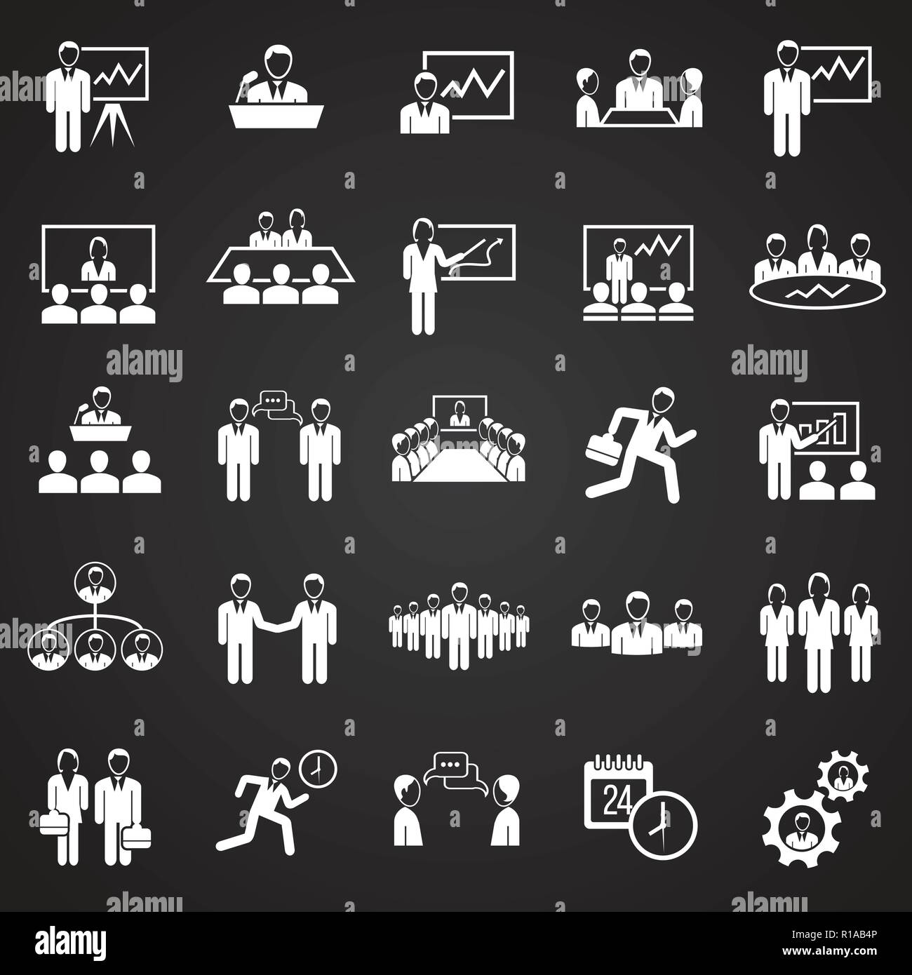 Teamworking set on black background Stock Vector Image & Art - Alamy