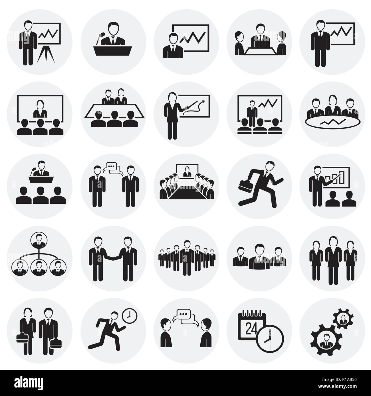 Teamworking set on circles background Stock Vector Image & Art - Alamy