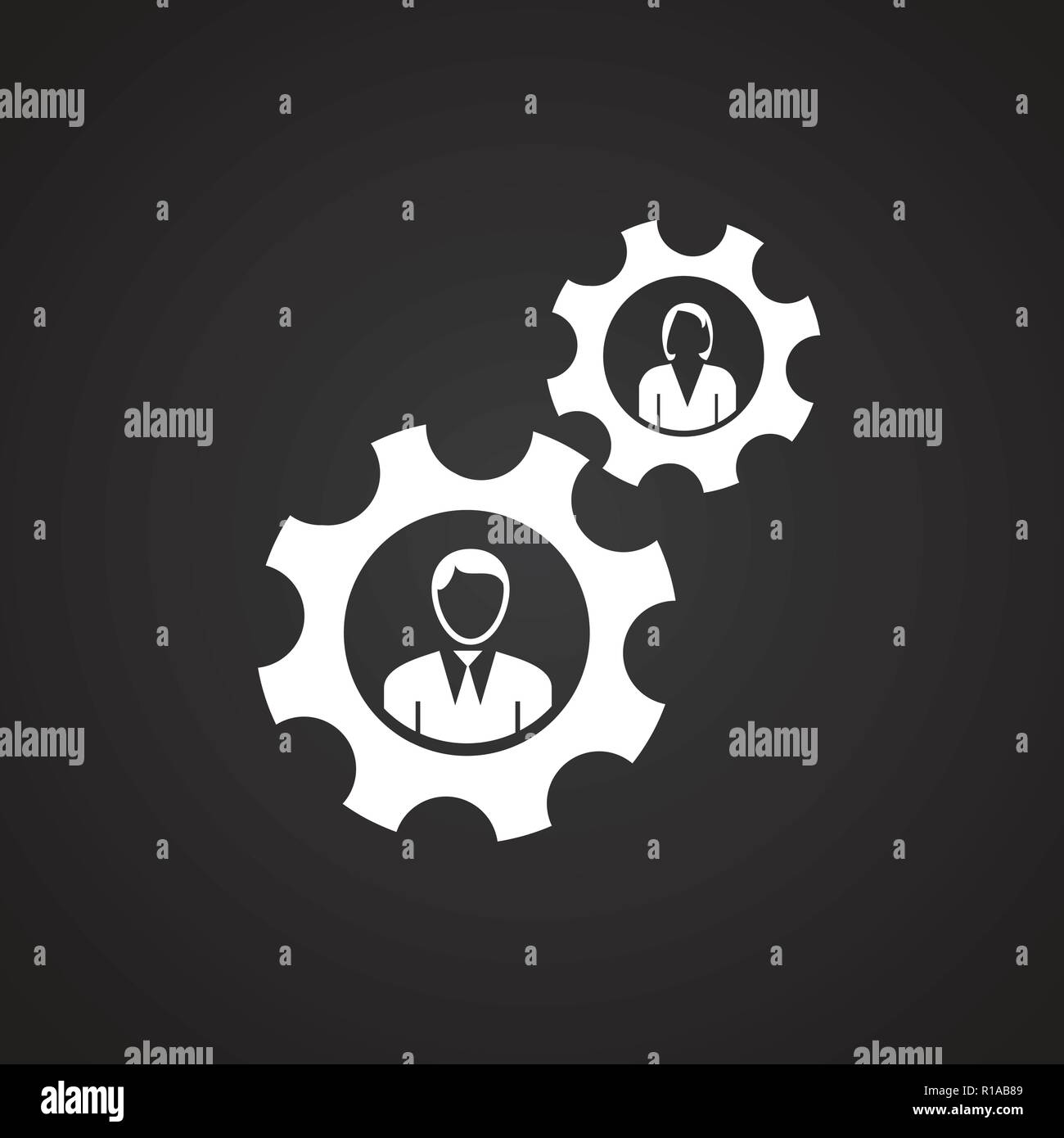 Team collaboration gears on black background Stock Vector Image & Art ...