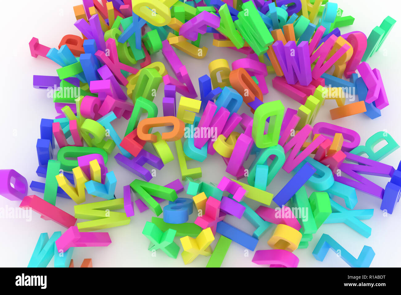 Background abstract CGI typography, good for design, alphabet, letter of ABC. Colorful 3D ...