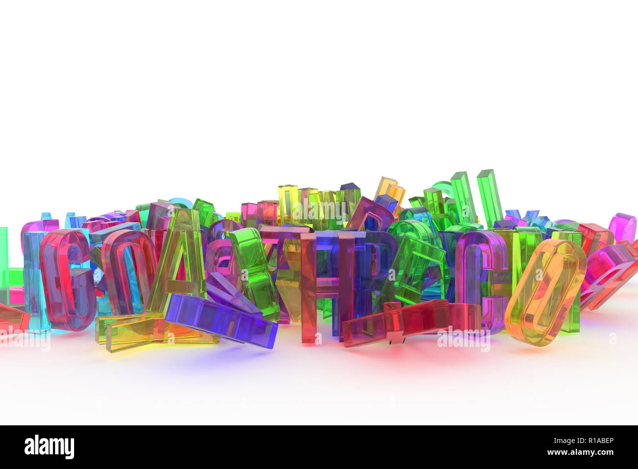 Background abstract CGI typography, good for design, alphabet, letter of ABC. Colorful ...
