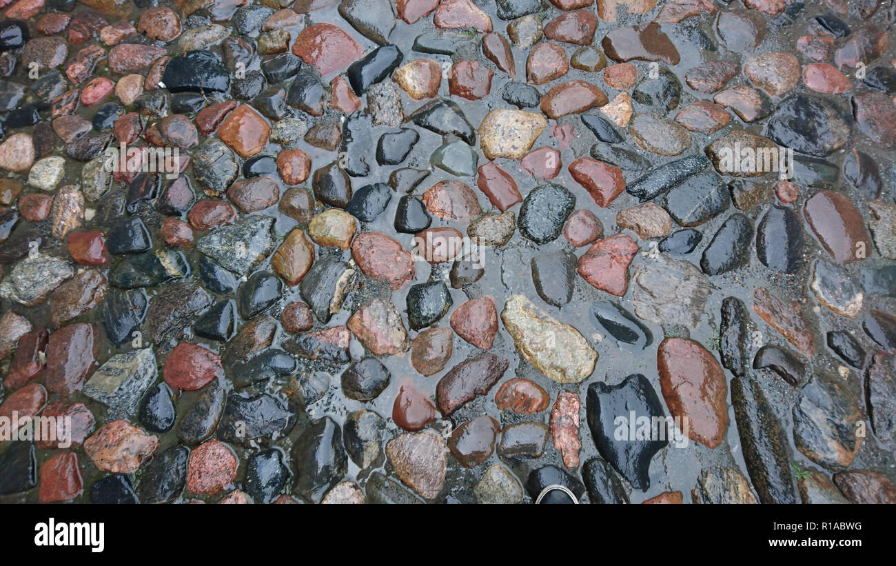 Stone pavement texture. cobblestone background Stock Photo - Alamy