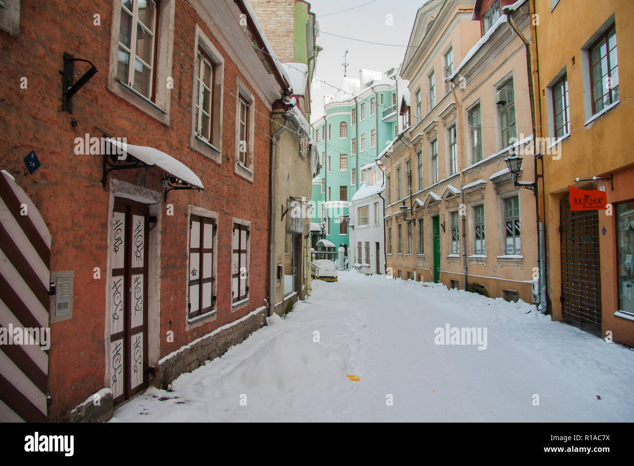 Tallinn Old Town in Winter Stock Photo - Alamy