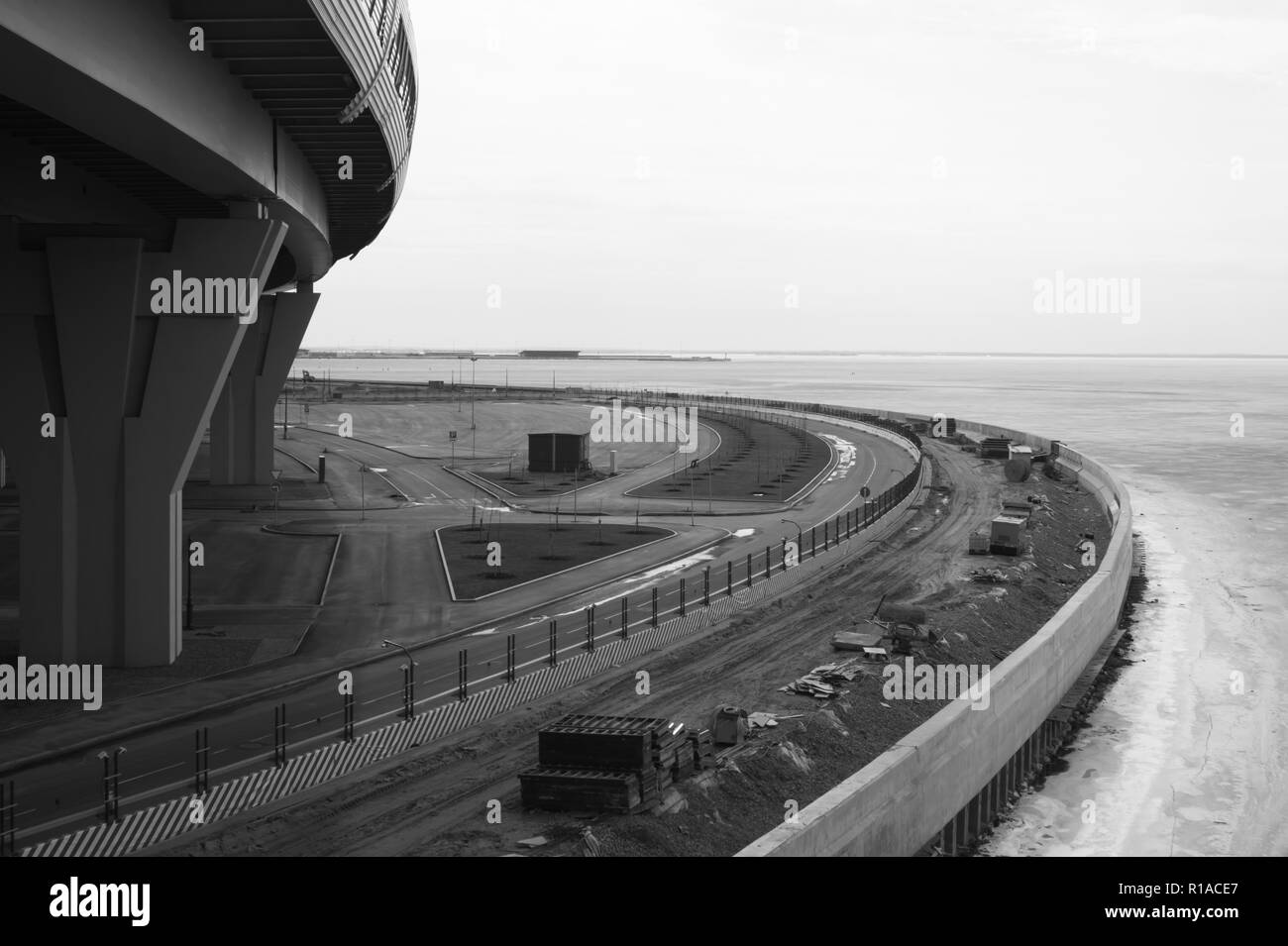 Bridge detail black and white. architecture lines. abstract background ...