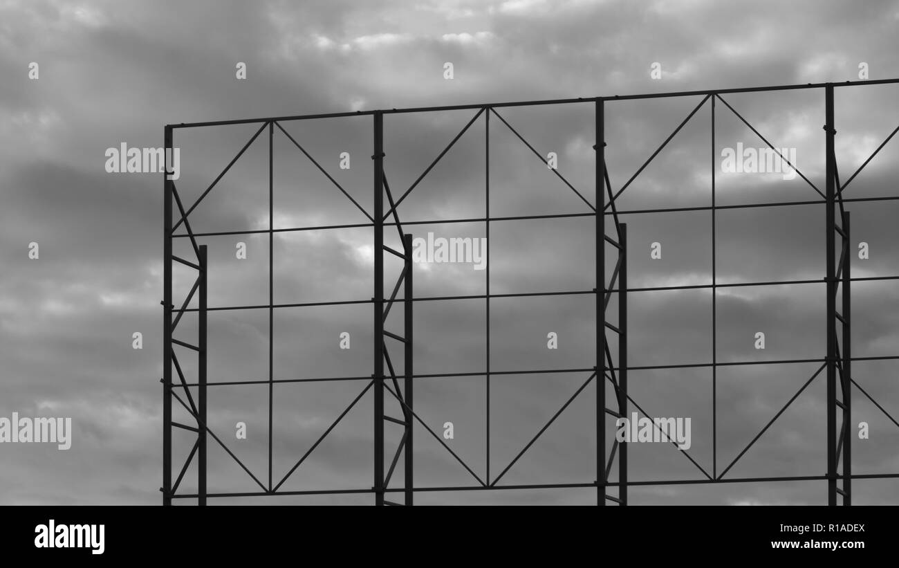 Industrial metal construction black and white background Stock Photo ...