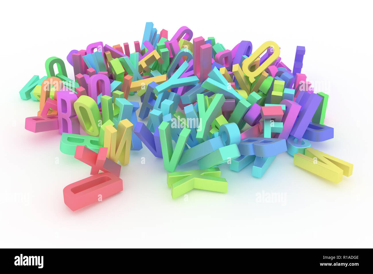 Alphabetic character for letter of ABC, illustrations of CGI typography ...