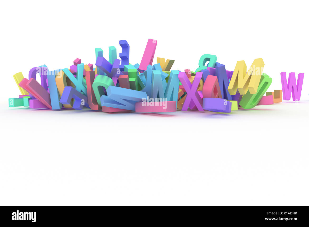 Decorative, illustrations CGI typography, letter of ABC, alphabetic ...