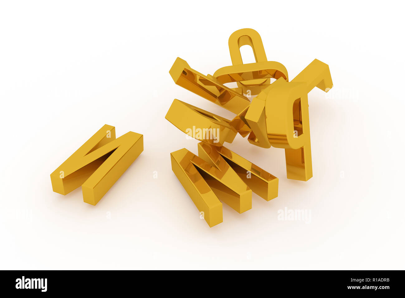 Decorative, illustrations CGI typography, letter of ABC, alphabetic ...