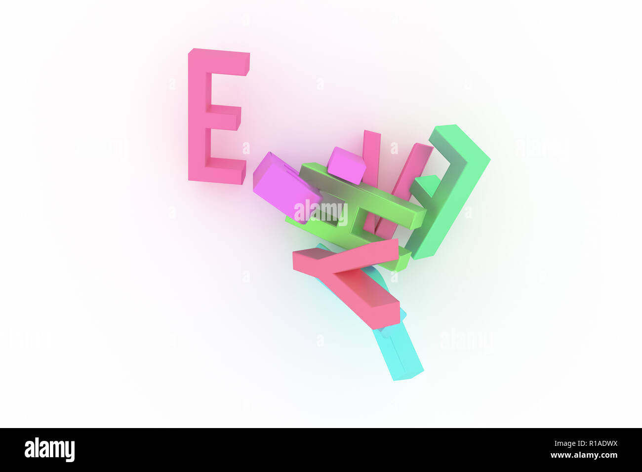 Alphabetic character for letter of ABC, illustrations of CGI typography ...