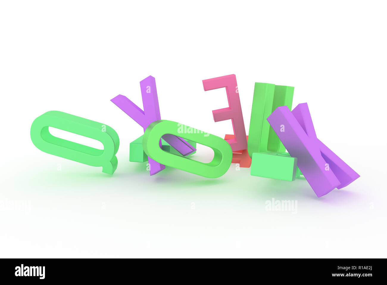 Alphabetic character for letter of ABC, illustrations of CGI typography ...