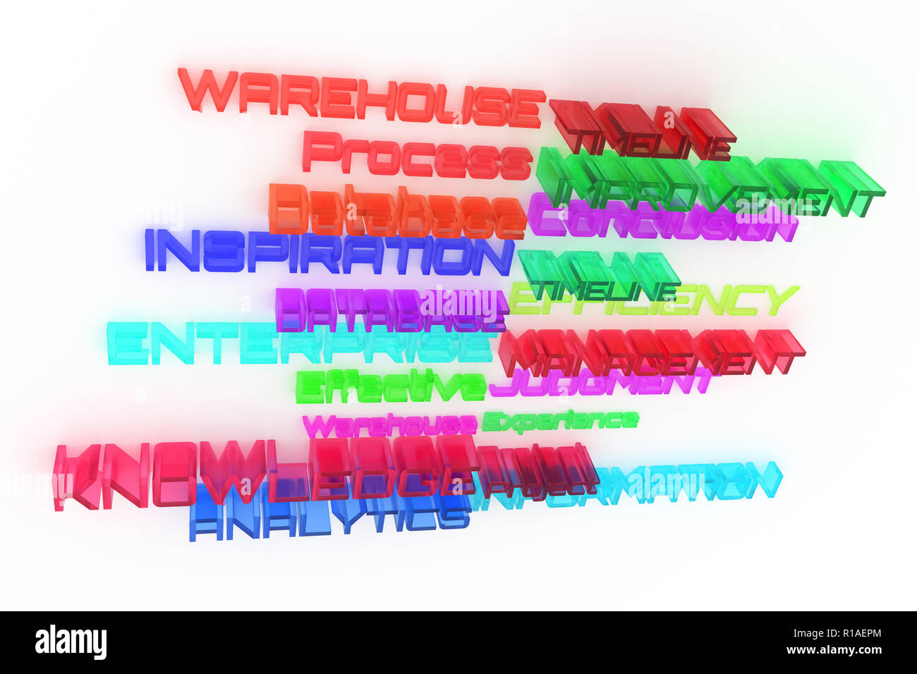 Background abstract, business related keywords CGI typography. Colorful ...