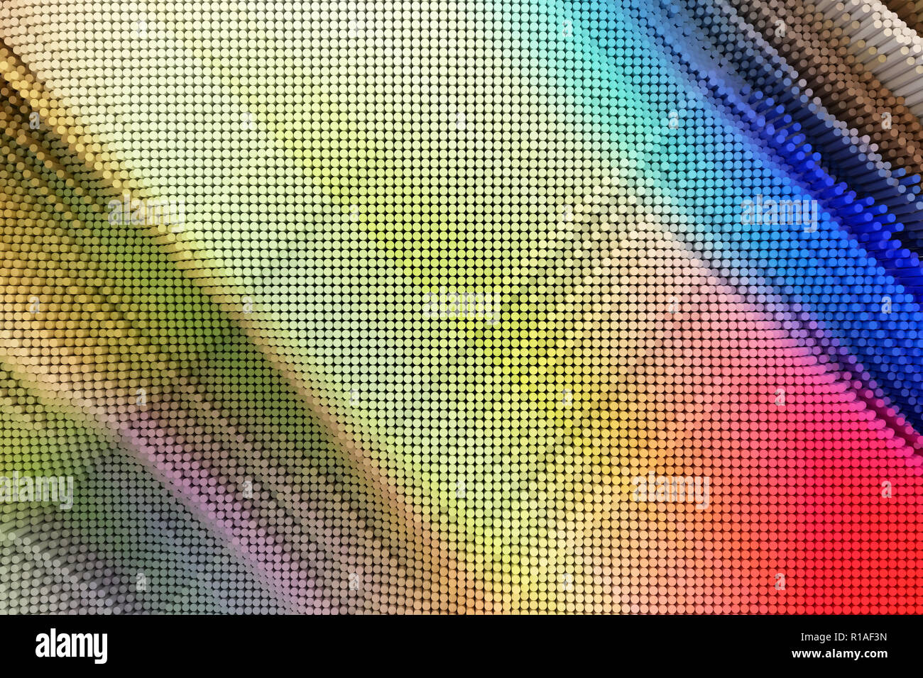 Colorful 3D rendering. Shape composition, blocks, geometric structure ...