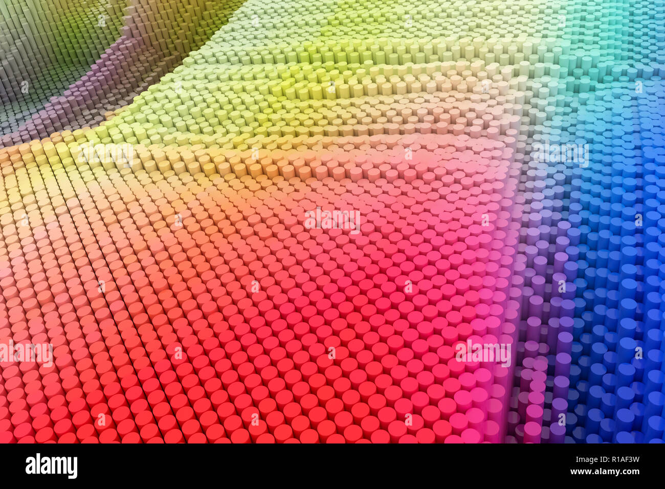 Colorful 3D rendering. Geometric structure blocks, illustrations of ...
