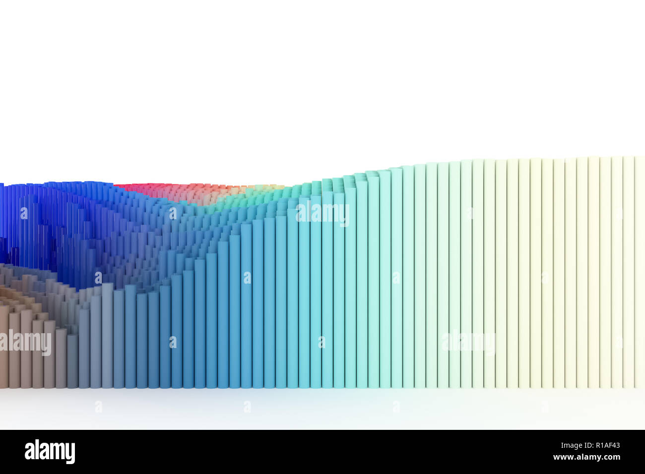 Colorful 3D rendering. Blocks, geometric structure, shape composition ...