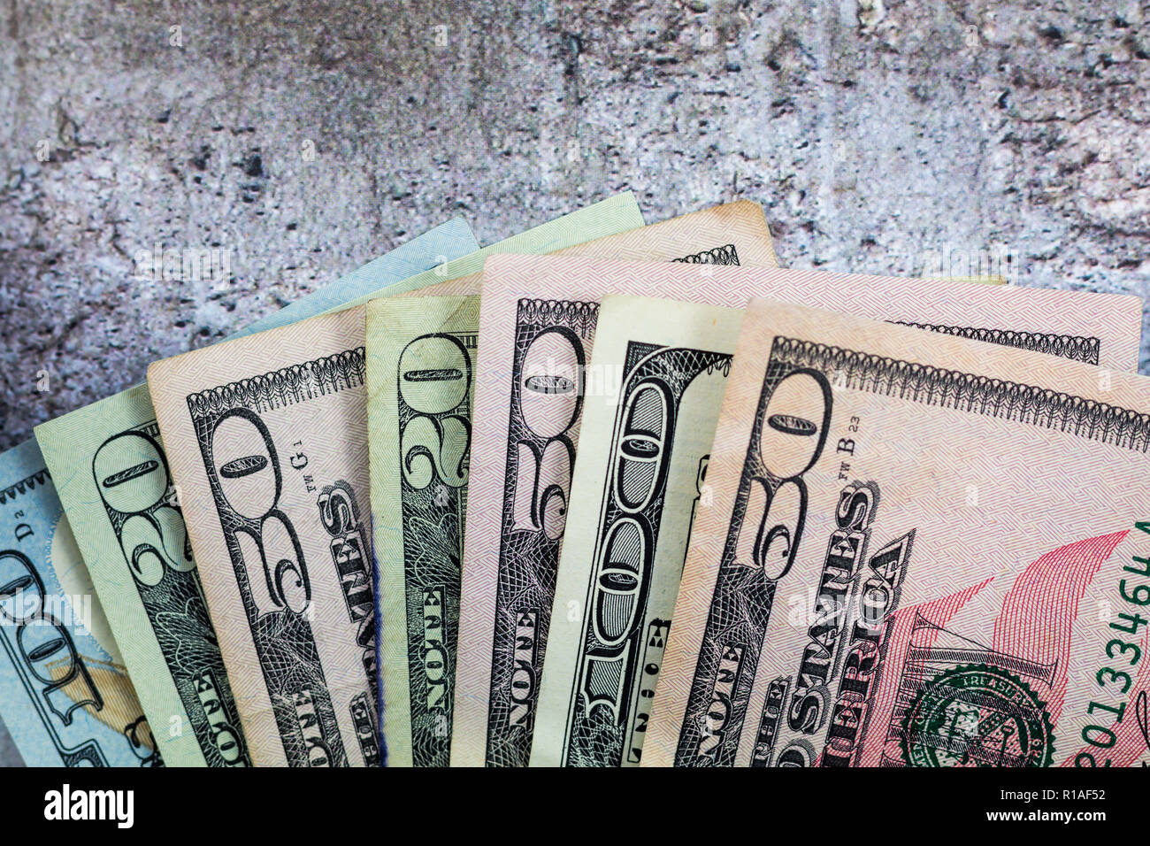 Us dollars fanned hi-res stock photography and images - Alamy