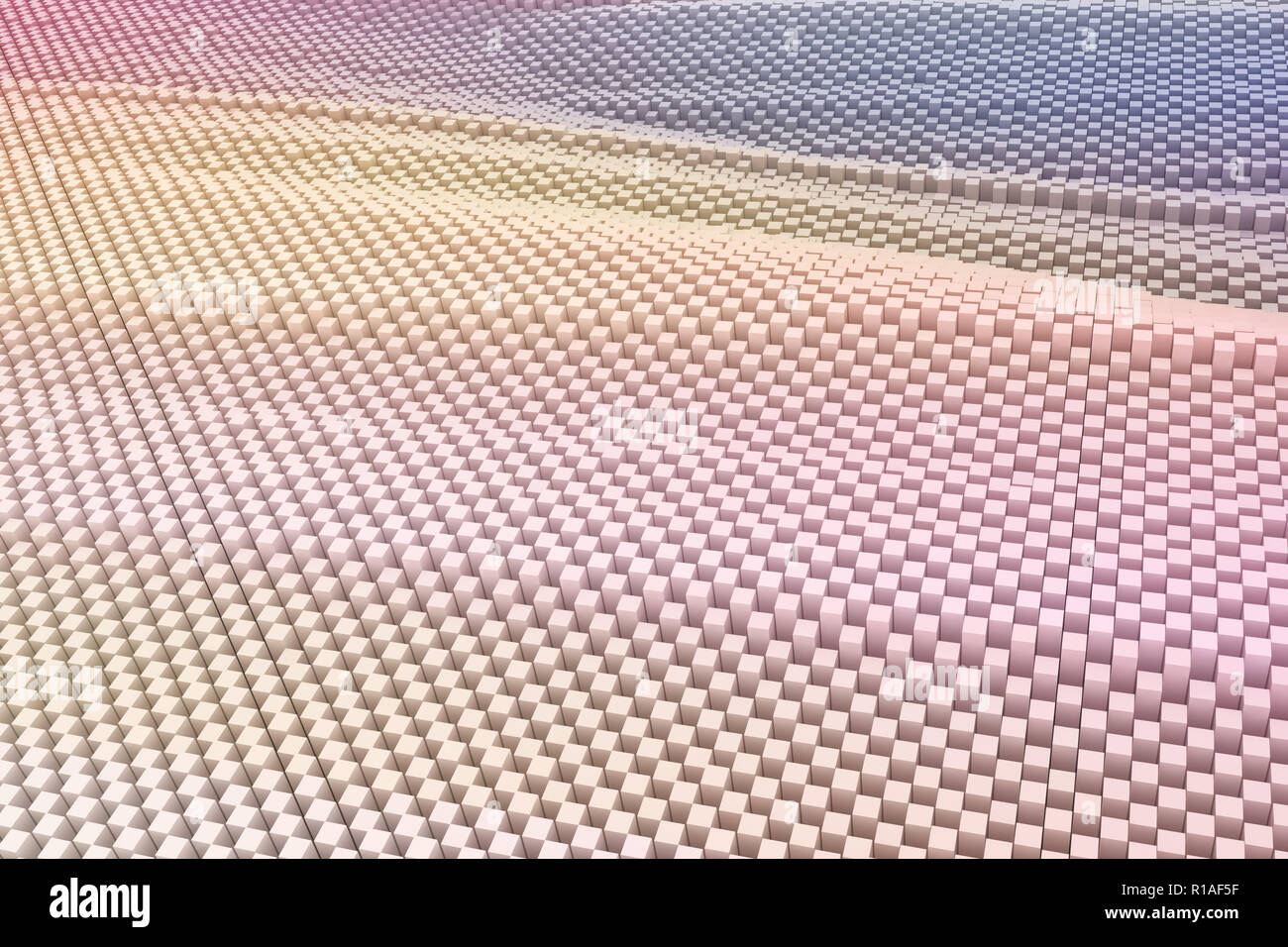 Colorful 3D rendering. Shape composition, blocks, geometric structure ...