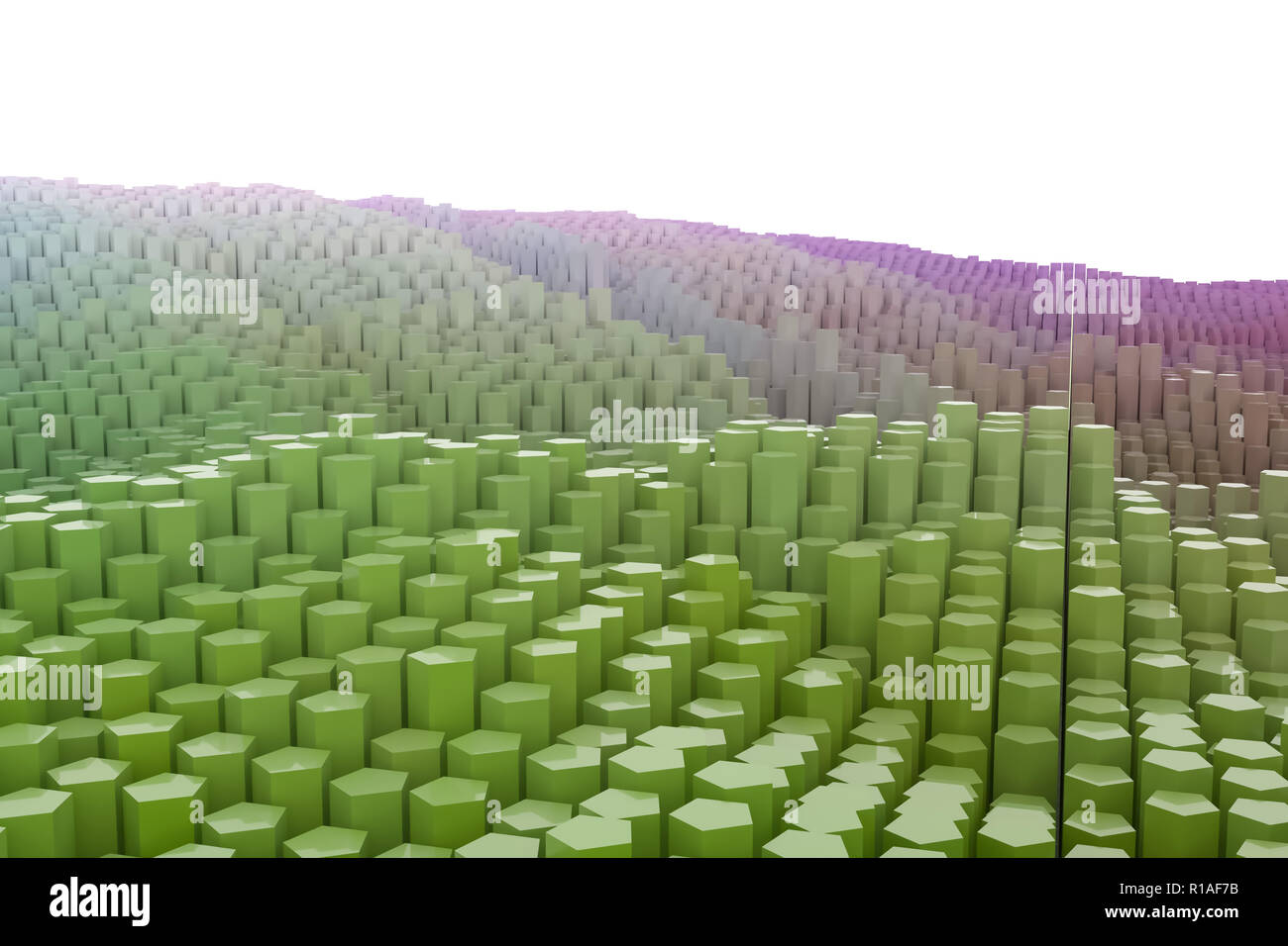 Colorful 3D rendering. Shape composition, blocks, geometric structure ...