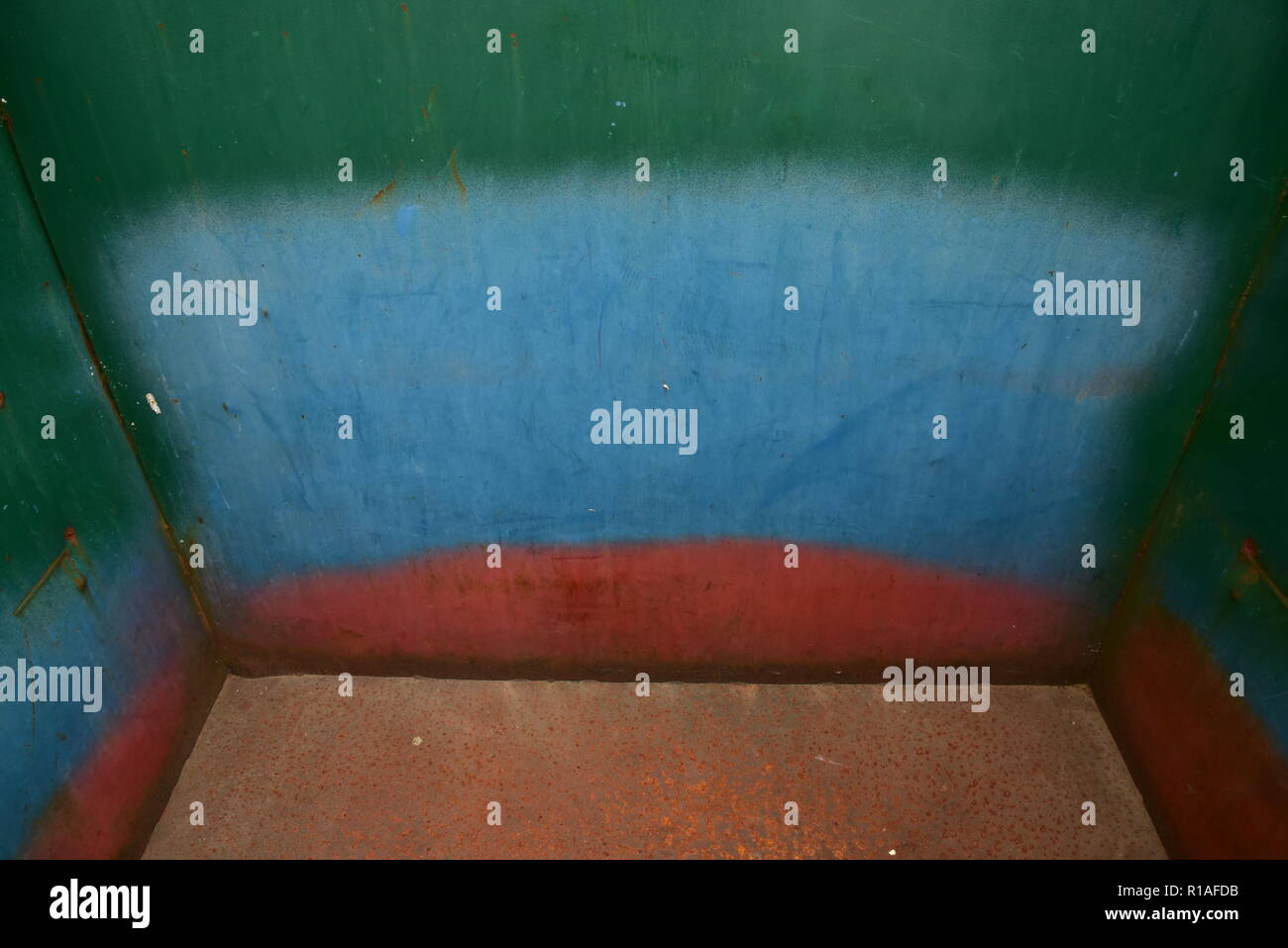 Abstract images inside a clean dumpster Stock Photo - Alamy