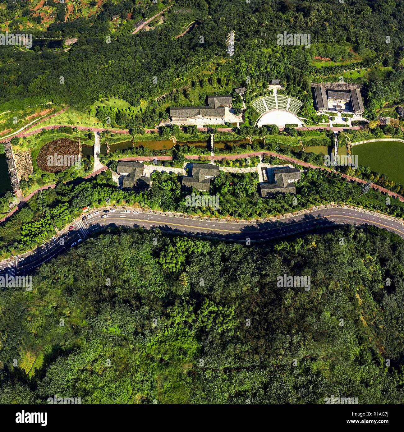 Aerial photography of Jiangjin District in southwest China's Chongqing ...