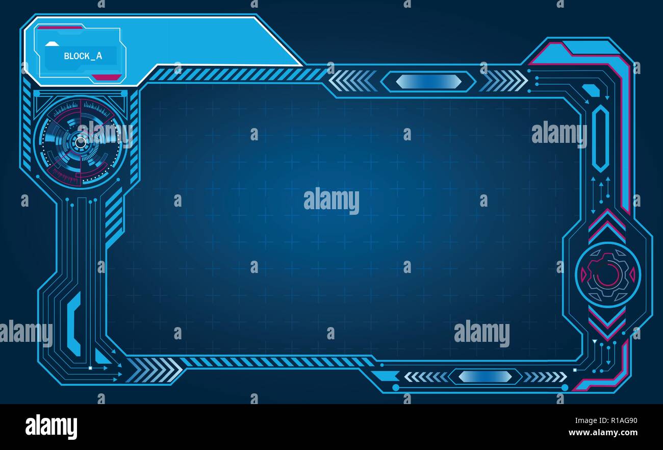 Graphic presentation asymmetric computer panel, frame, display with ...