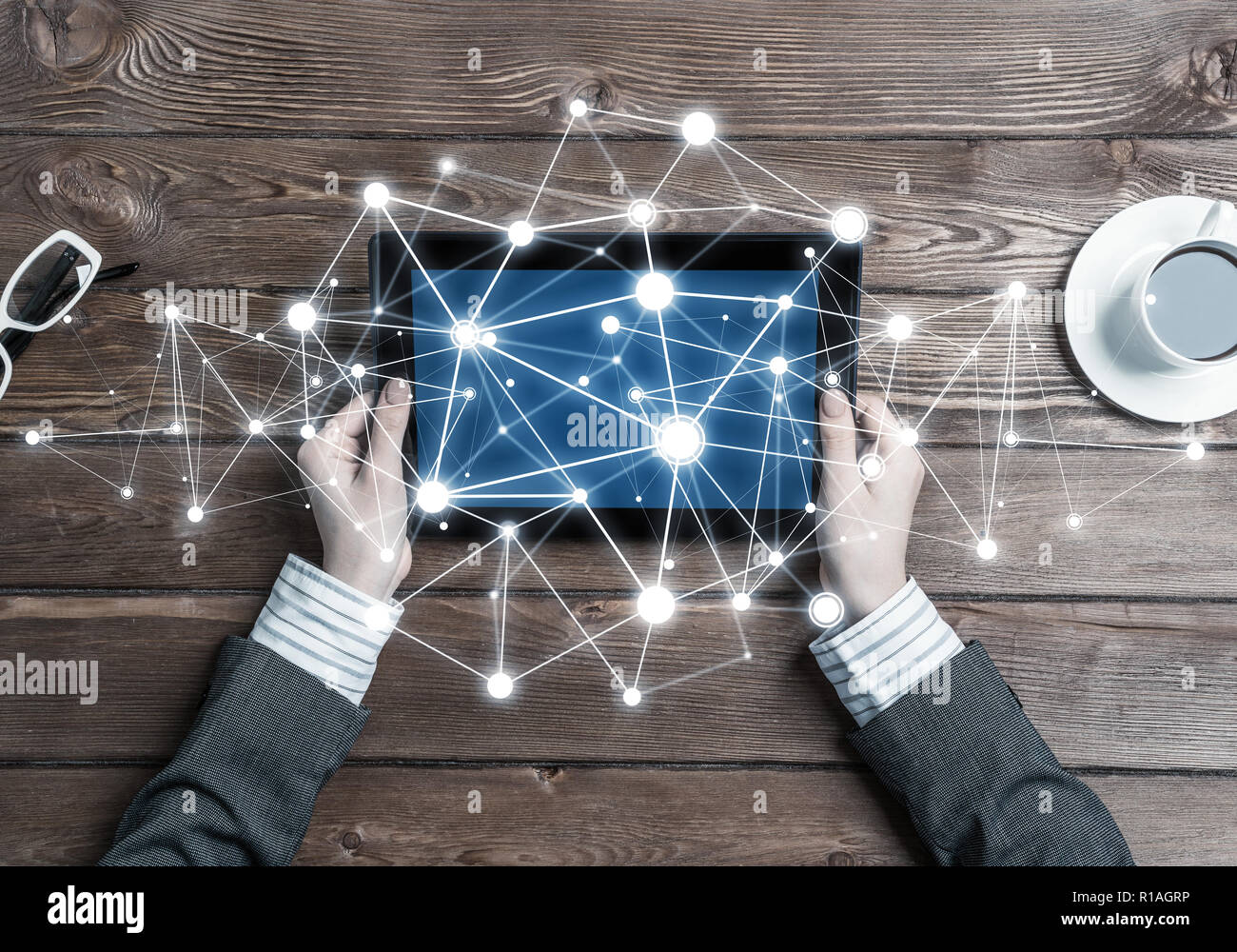 Concept of social communication and networking with social connection ...