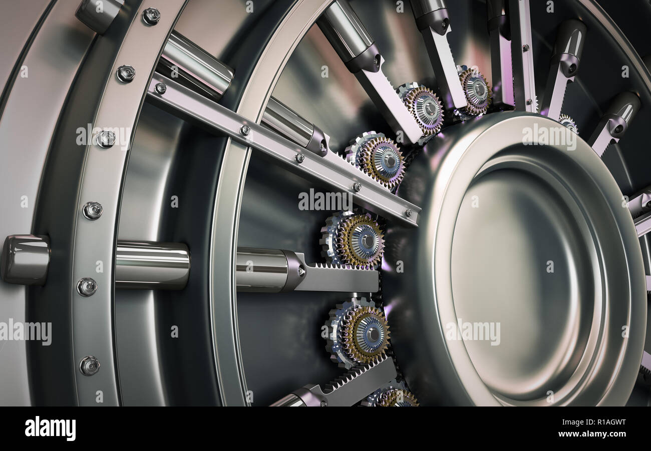 Big safe door background High resolution 3d render Stock Photo - Alamy