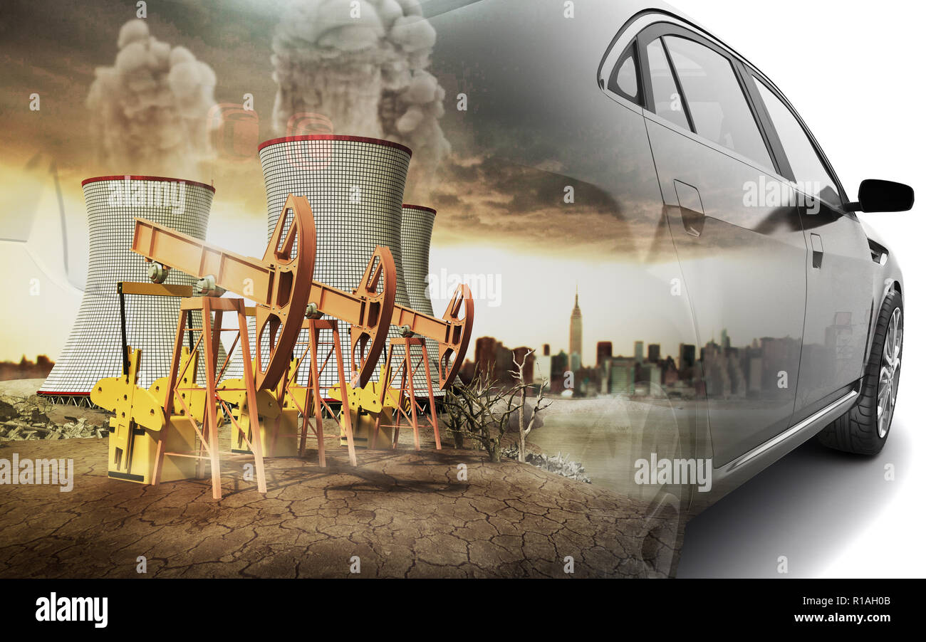 Double Exposure concept of pollution of the environment by the ...