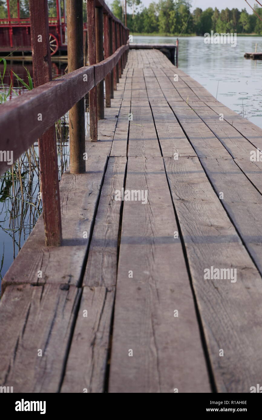 wooden pier for boats Lake Forest landscape nature fishing holidays ...