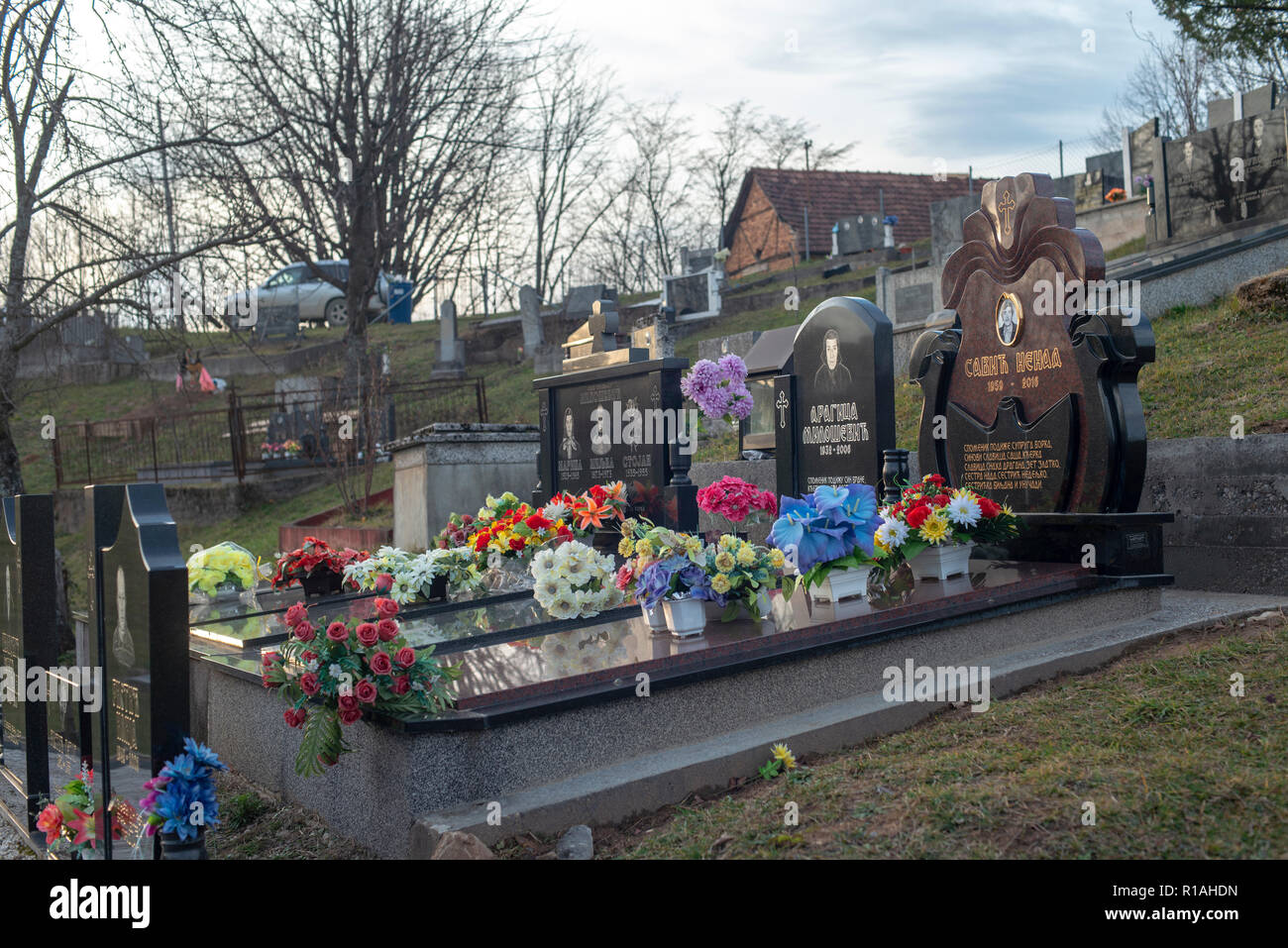 Orthodox cemetery in a small village Stock Photo - Alamy