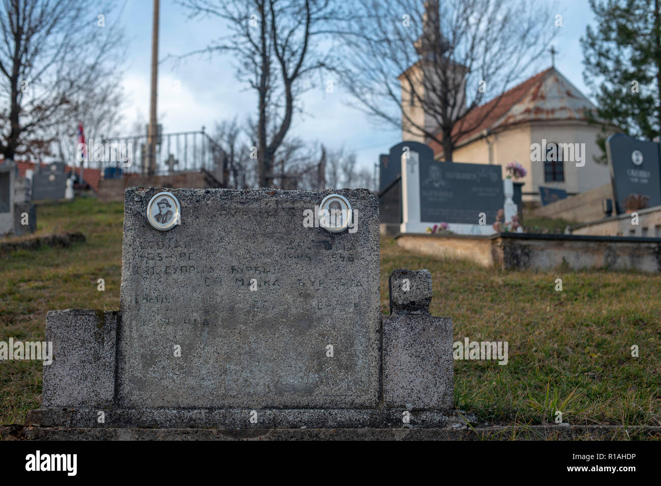 Orthodox cemetery in a small village Stock Photo - Alamy