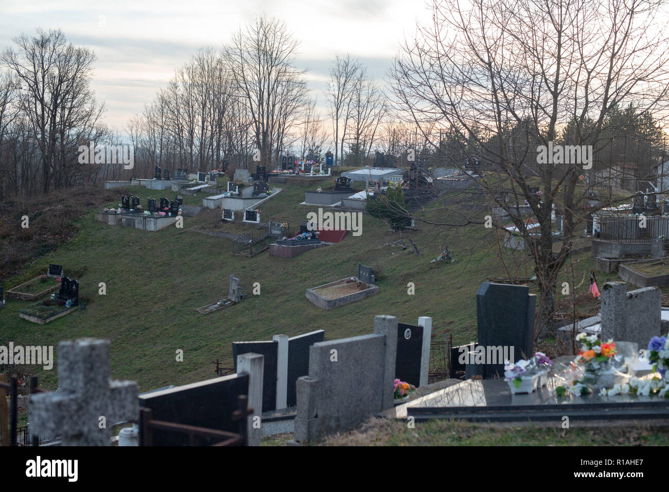 Orthodox cemetery in a small village Stock Photo - Alamy