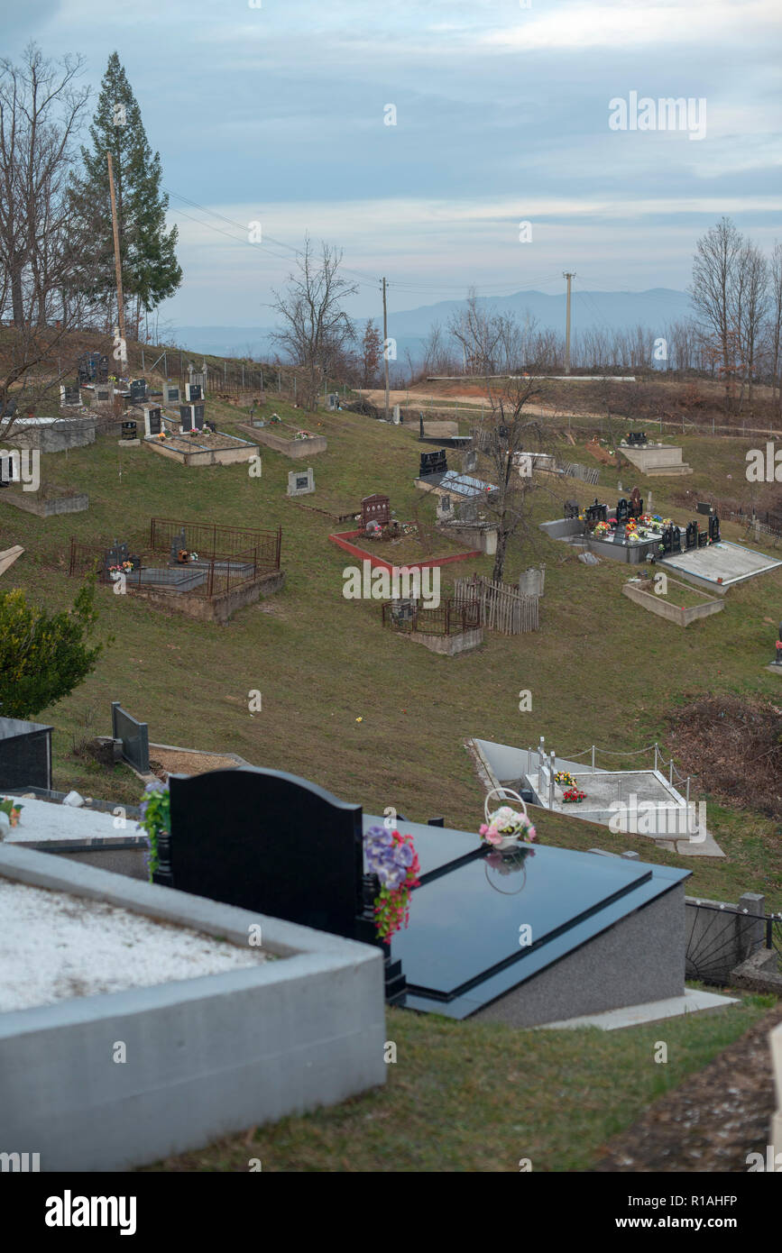 Orthodox cemetery in a small village Stock Photo - Alamy