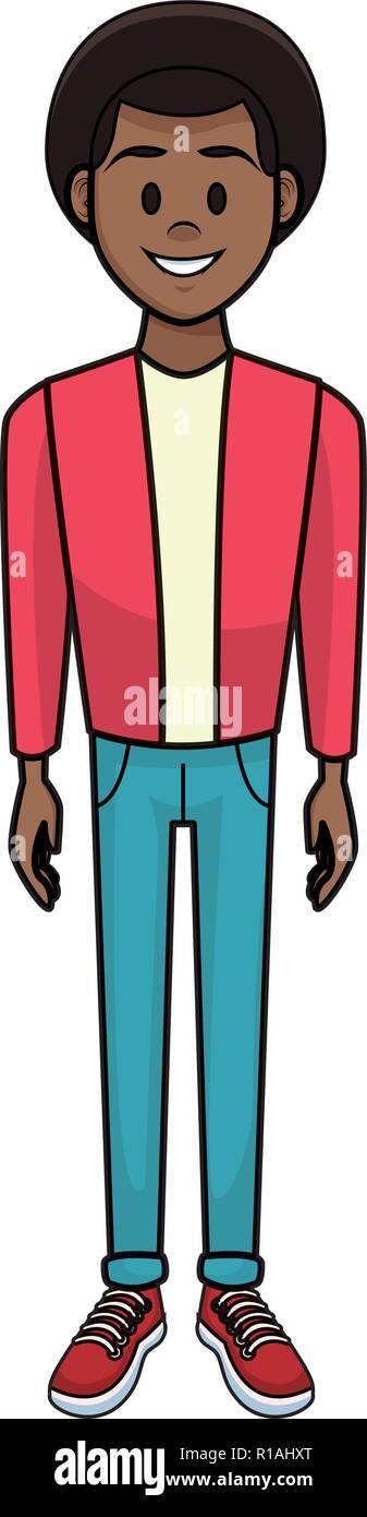 Man afro smiling cartoon vector illustration graphic design Stock ...