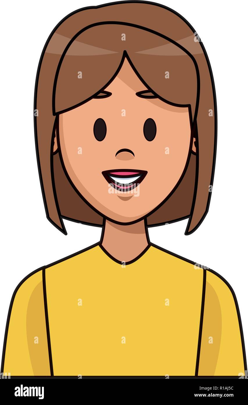 Woman profile cartoon vector illustration graphic design Stock Vector ...