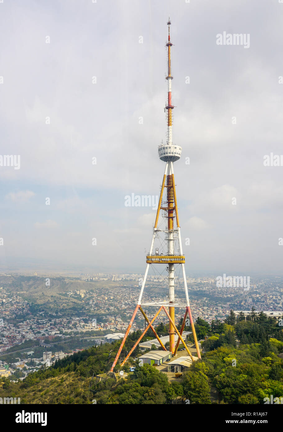 TV communications equipment tower on Mount Mtatsminda, Tbilisi, Georgia Stock Photo - Alamy