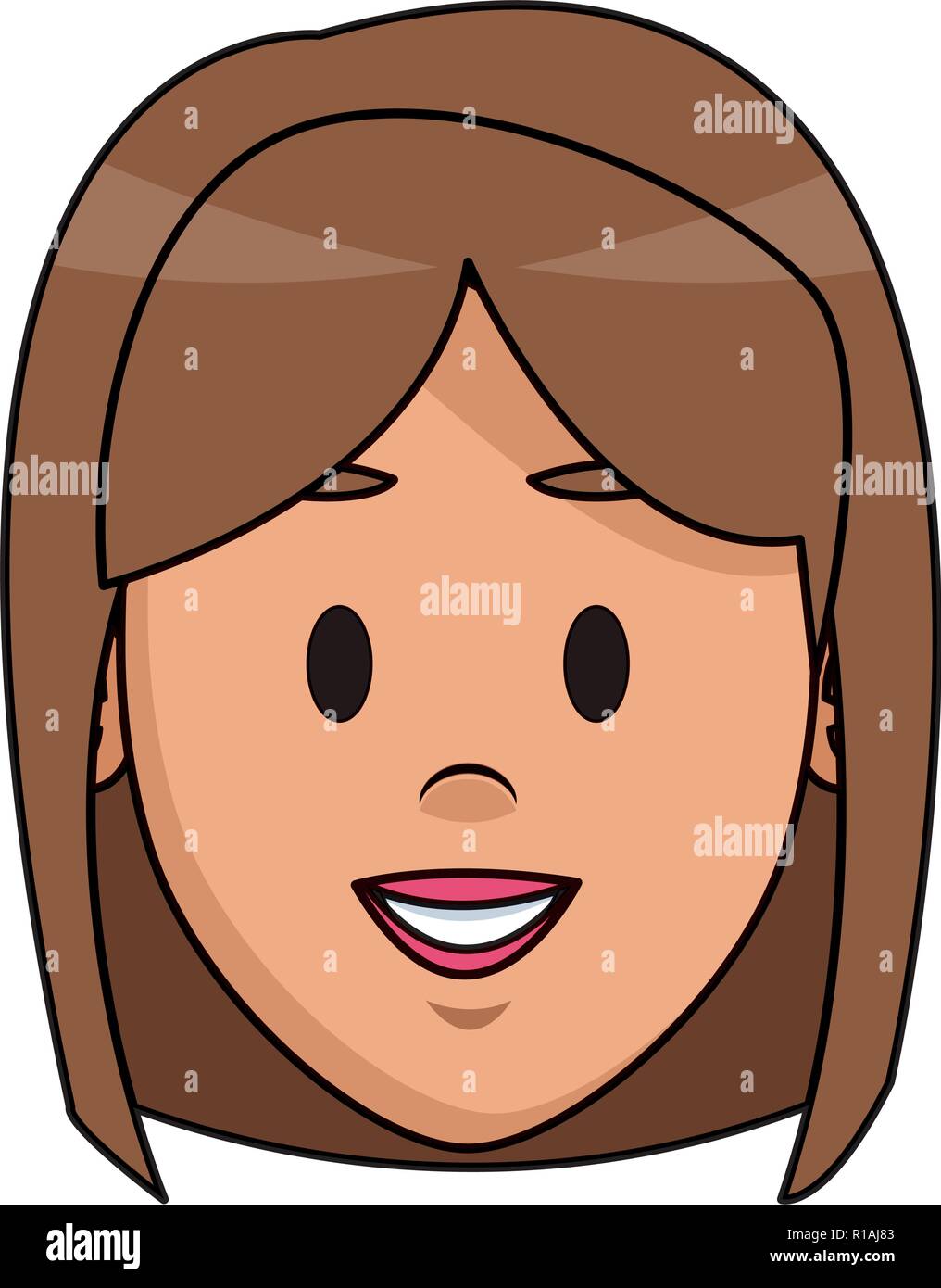 Woman face cartoon vector illustration graphic design Stock Vector ...