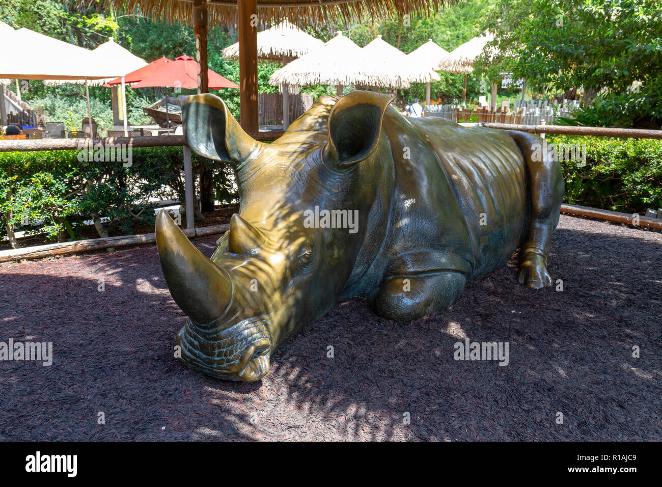 Sculpture of a Southern White Rhinoceros (by Wilfred O "Bill" Boettiger ...