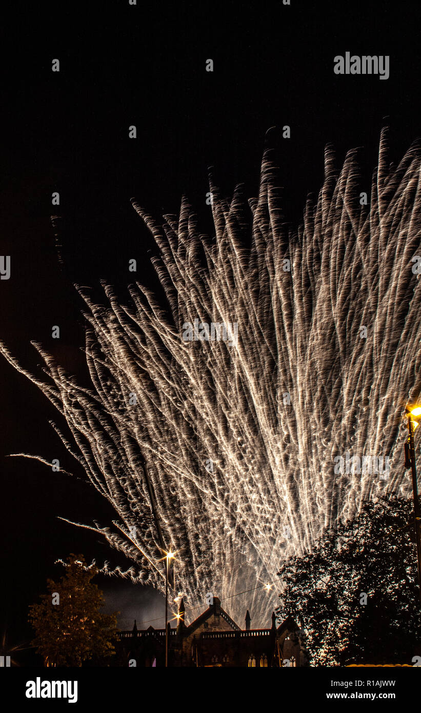 Fireworks display commemorating the anniversary of the fire which ...