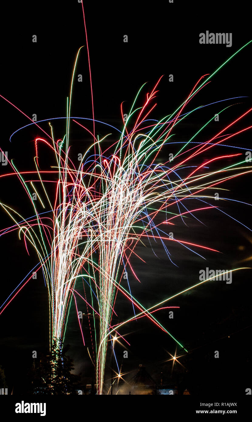 Fireworks display commemorating the anniversary of the fire which ...