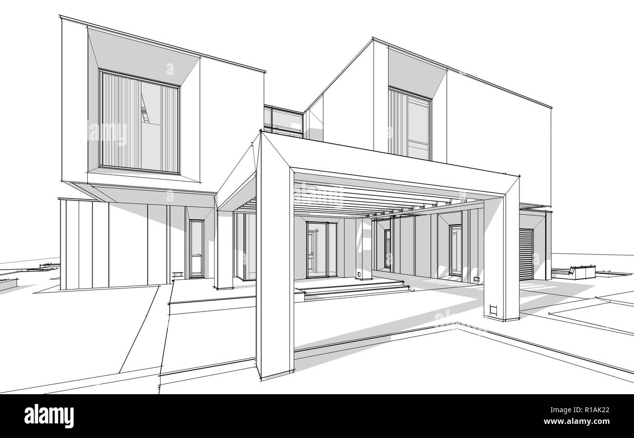 3d House Outline