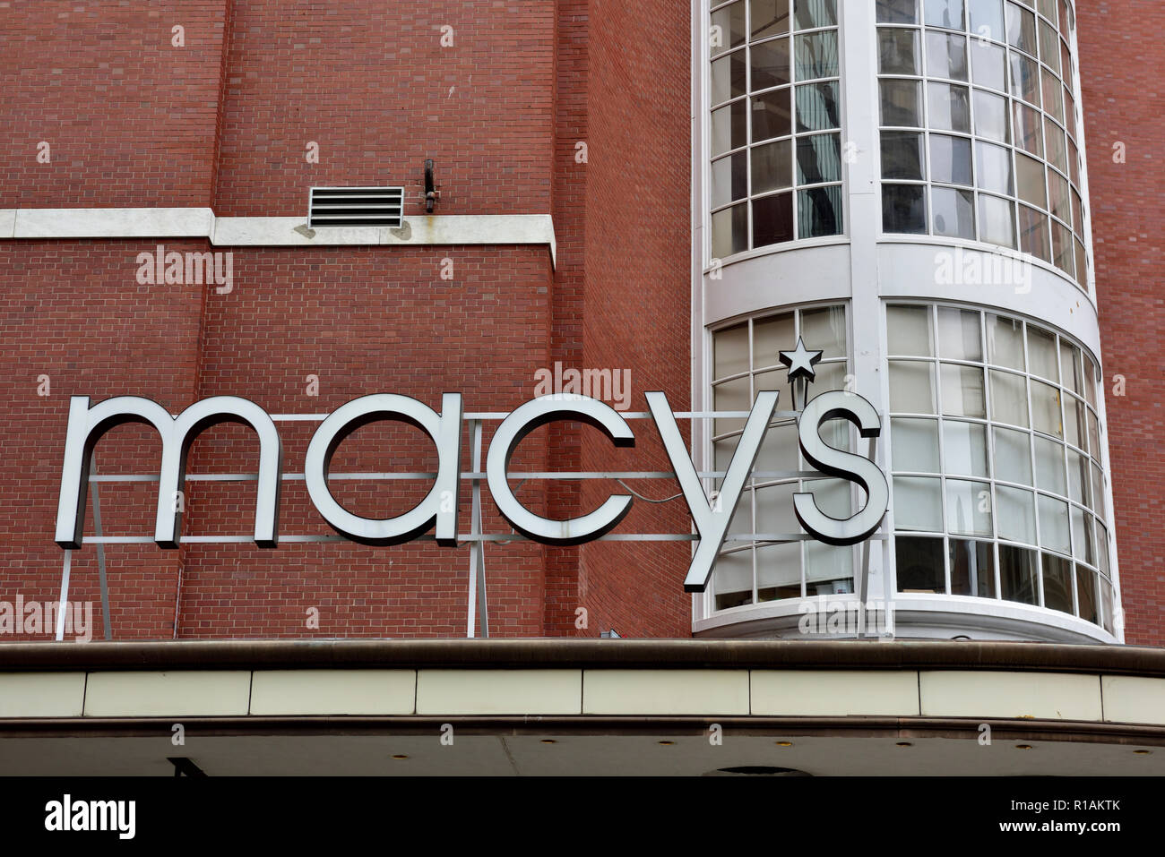 Macy's store sign on building, Boston, Massachusetts Stock Photo - Alamy