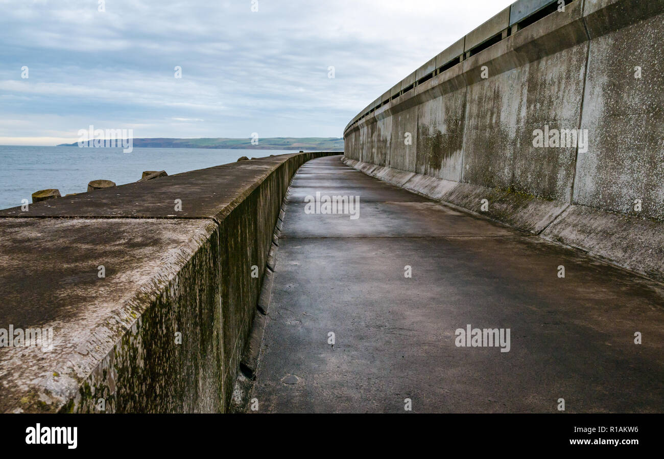 Concrete walkway around perimeter of Torness nuclear power station ...