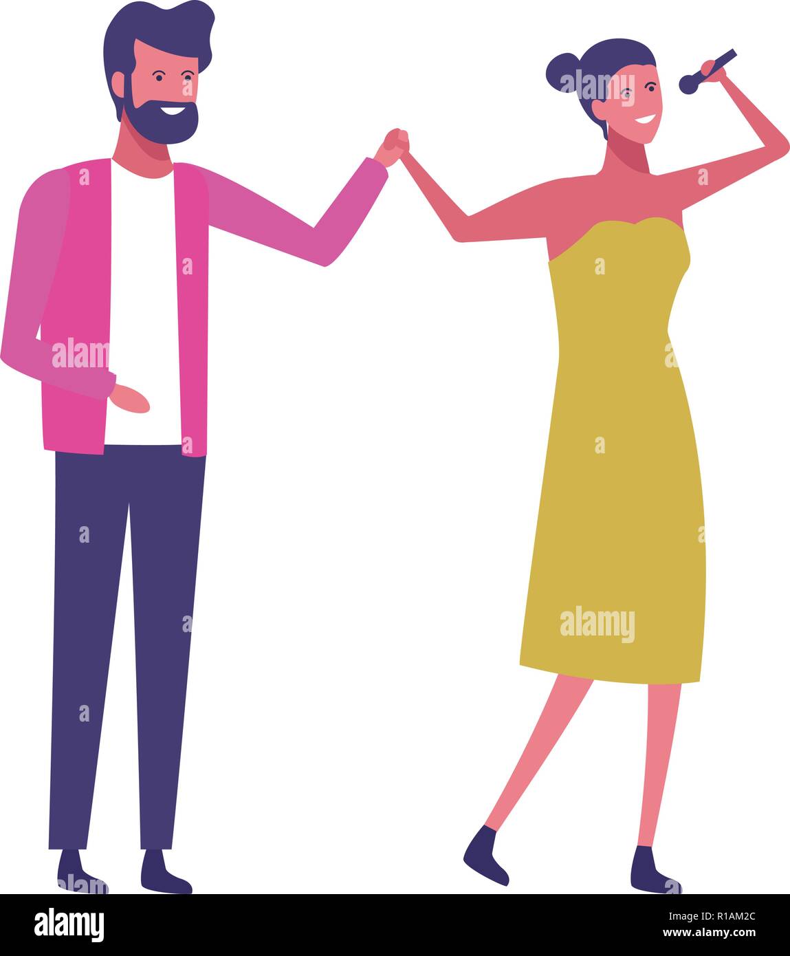 Couple singing Stock Vector Images - Alamy
