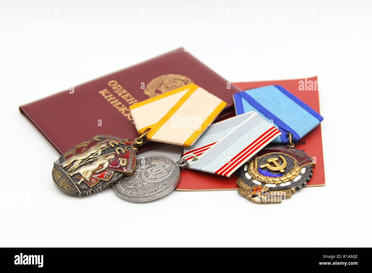Labor and war awards of the USSR Stock Photo - Alamy