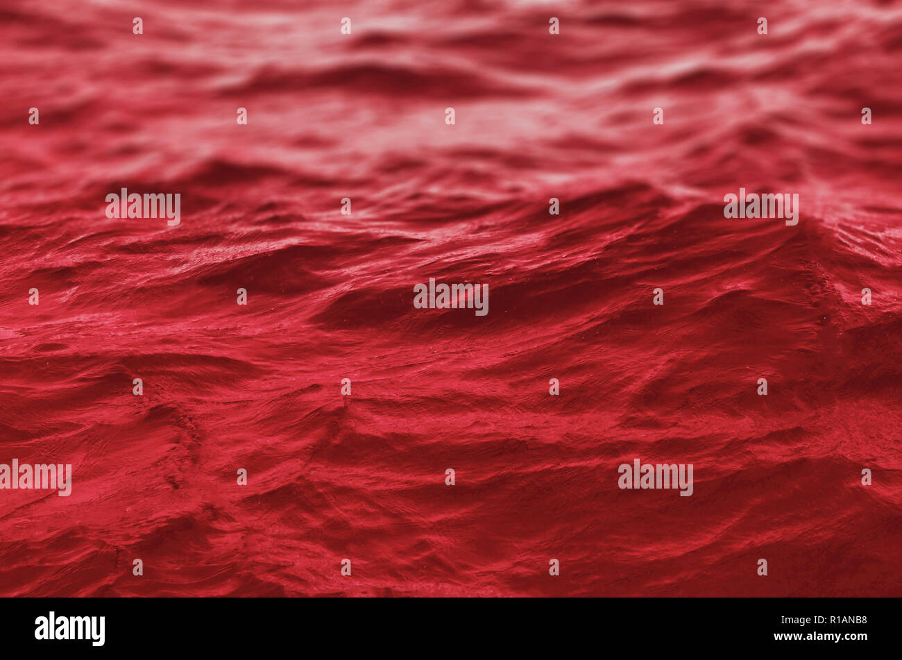 dramatic waves of red water. red wave close up, low angle view Stock ...