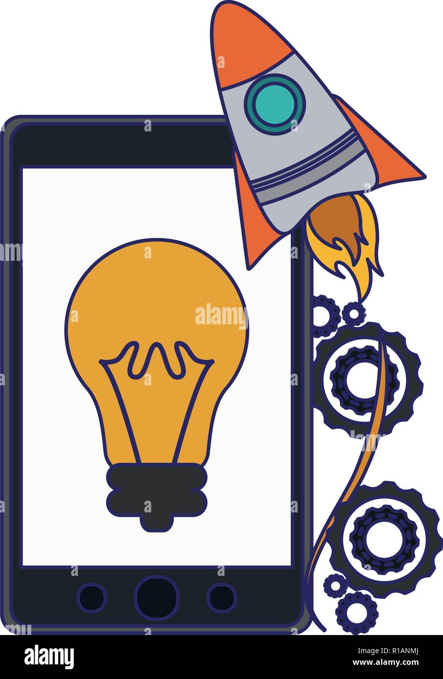 Smartphone app start up symbols vector illustration graphic design ...